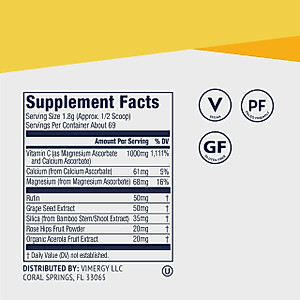 Vimergy Micro-C Immune Power TM * - 125g – 69 servings – 1000mg/serving – gentle form – Antioxidant Phytonutrients – immune & nerve support – benefits bone & cartilage – gluten-free – kosher – vegan