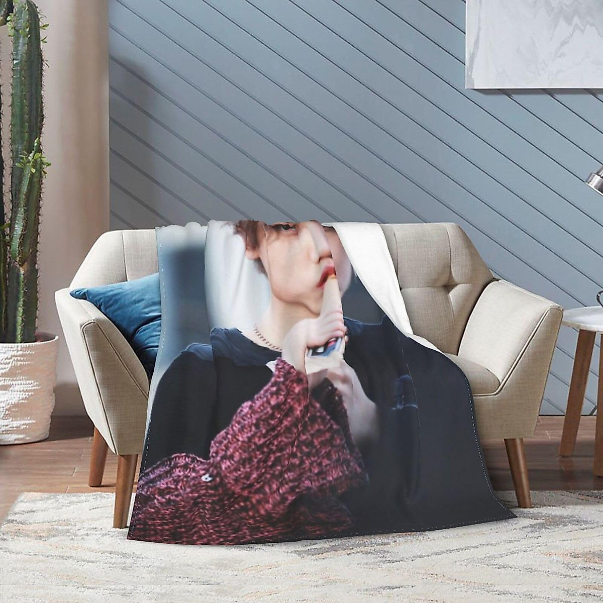 Stray Kids Lee Felix Blanket Ultra-Soft Micro Fleece Blankets Throw Blankets Decoration Gift for Decor Home Sofa,Office,Dormitory Bed car Camp Couch All Seasons