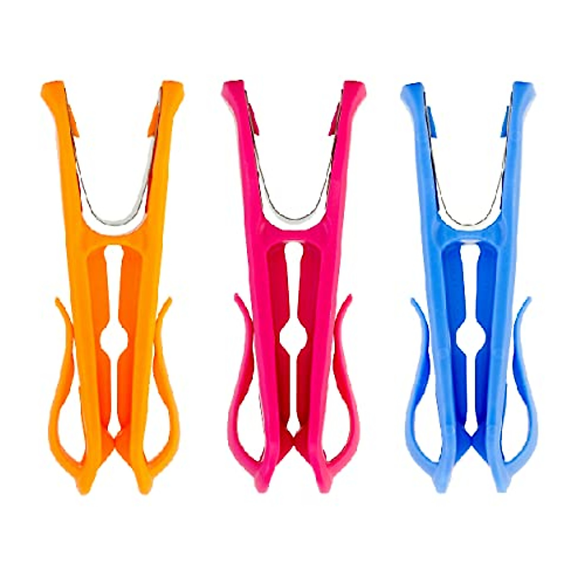 HEGS Clothespins with Hooks. Heavy Duty Colorful Clothes pins for Hanging and Clipping Laundry and Clothes. 24 Pack Multicolor Pack. Anti-Rust Spring.