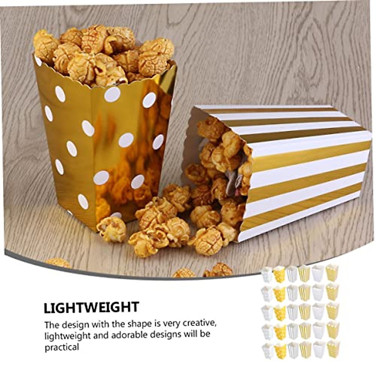 Cabilock 30pcs Popcorn Boxes Popcorn Box Cardboard Popcorn Box Paper Chicken Box Paper Candy Container Snack Container Candy Containers Popcorn Containers Vertical Stripe Boxes Party Supply