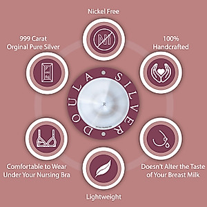 Doulasilver The Original Silver Nursing Cups - Breastfeeding Essentials - Nipple Shield - Breast Feeding - 999 Pure Silver - Nipple Shields for Nursing Newborn - Newborn Essentials Must-Haves