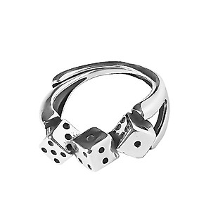Dice Ring Punk Cube Dice Rings Multiple Dice Ring for Men Women Adjustable Dice Roller Rings Open Jewelry Gifts