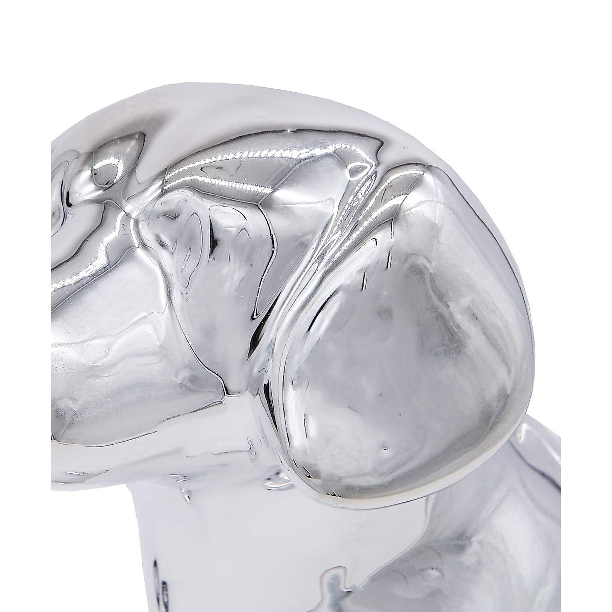 Nayothecorgi Beagle Dog Statue - Metallic Silver Standing Ceramic Dog Statue - Decorative Dog Sculpture for Garden or Home Décor - Beagle Dog Outdoor Statue - (11.5” x 7.0” x 4.5”)