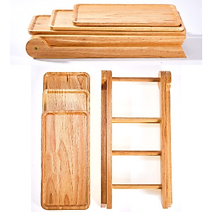 Noriginalic Appetizer Serving Tray Parawood Charcuterie Boards 3 Tier Serving Tray Dessert Table Display Set