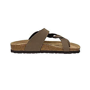 CUSHIONAIRE Women's Libby Cork footbed Sandal with +Comfort and Wide Widths Available, Brown 7