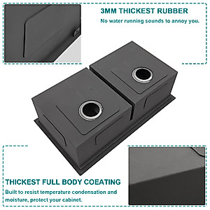 Lordear Double Bowl Kitchen Sinks 33 Inch Ledge Workstation Sink Double Bowl 60/40 Low Divide 16-Gauge Stainless Steel Undermount Kitchen Sink 33x19 Inch Deep Kitchen Sinks