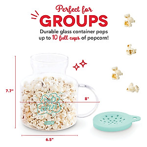 Dash Microwave Popcorn Popper for Fresh Movie Theater Style Popcorn at Home - Aqua