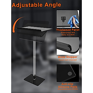 HODLBIT Acrylic Podium Stand, 23.6''X15.7'' Pulpits for Churches, Angle Adjustable, Large Modern Lecterns & Podiums for Classroom, Weddings, Concert, Professional Presentation Podiums, Easy Assembly…