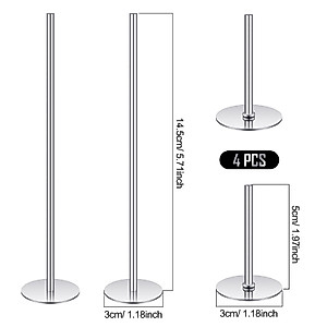 4 Pieces Stainless Steel Cake Heating Core 6 Inch and 2 Inch Silver Heating Rod Cake Baking Supplies for Baby Shower Birthday Party Wedding Cake Decorating Baking Tools Accessories Kitchen Utensils