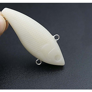 10pcs Fishing Unpainted VIB Crankbait Lure Body 49mm 4.59g Blank lipless Hard LuresSimulation Blank Body Clear Hard Baits Trout Salmon Minnow Lure Popper Lures Topwater Freshwater with Free Eye