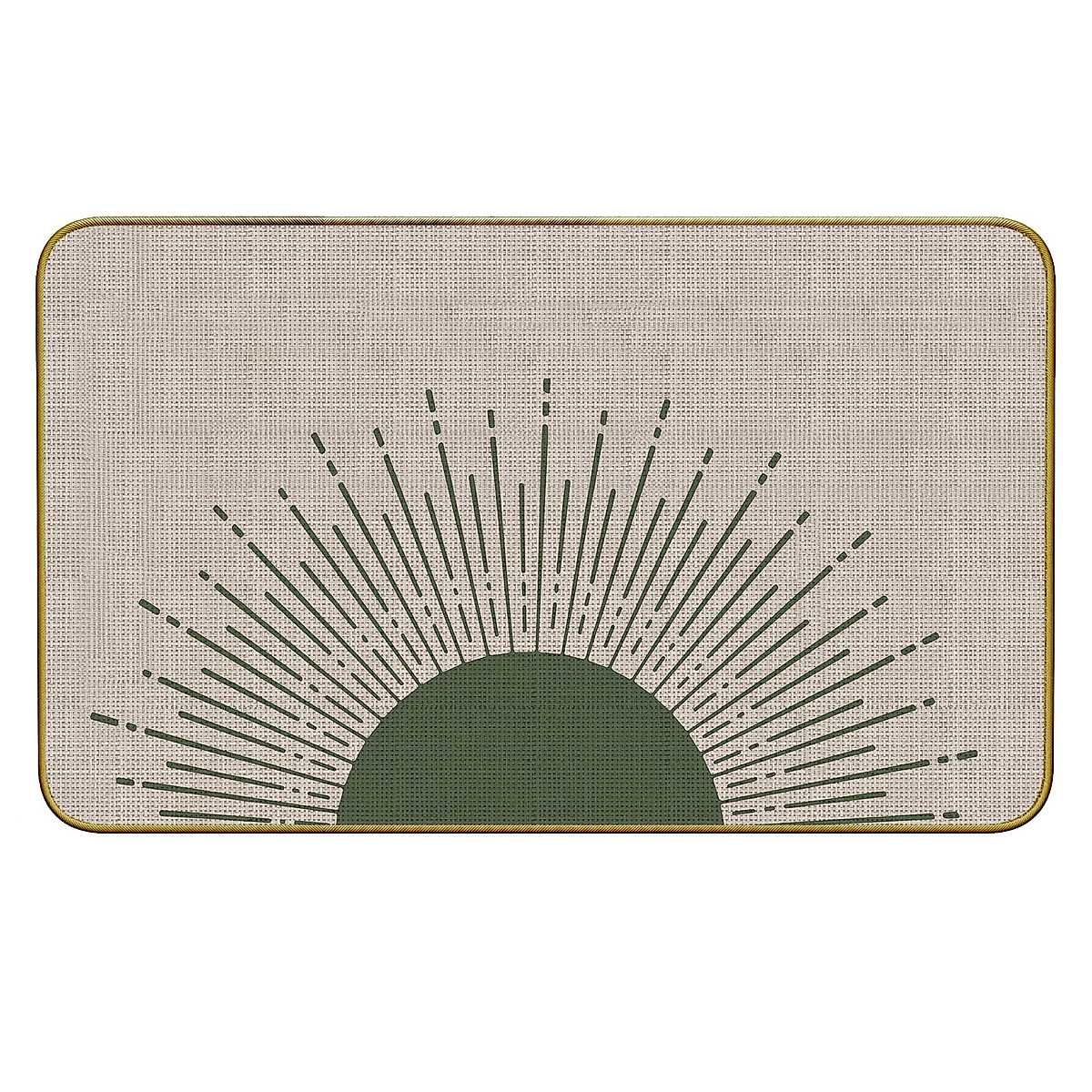 Mingnei Boho Welcome Mat,Boho Doormat,Boho Sun Sunshine Green Kitchen Home Doormat Door Mat,Boho Mid Century Sun Floor Mats for House Front Indoor Inside Outdoor Entryway Rug 30 x 17 Welcome Mat