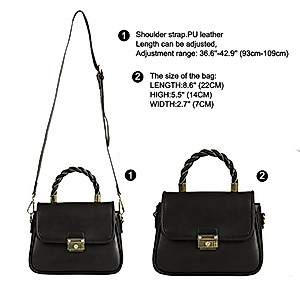 VODIU Small Shoulder Bags For Women Handbag Tote With Top-Handle Small Black Purse Crossbody Bag