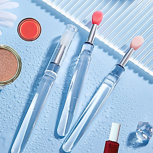 ELESDA Lip Brush, Silicone Lip Applicator Reusable 3PCS Lip Mask Applicator, Silicone Lip Brush Retractable Lip Gloss Balm Applicator Eyeshadow Lip Scrub Brush Applicator Lip Applicators Disposable