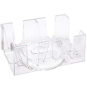 Brybelly Elite Rotating Card Deck Tray | Standard Sized Playing Cards | Rotates in Any Direction | Clear | 9 Deck Tray