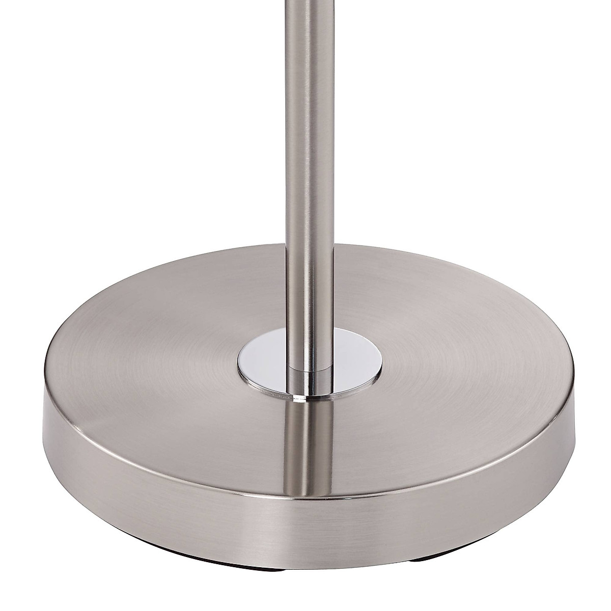 360 Lighting Caper Modern Floor Lamp with Tray USB and AC Power Outlet on Table Glass 60.5" Tall Satin Nickel White Fabric Drum Shade for Living Room Reading House Bedroom