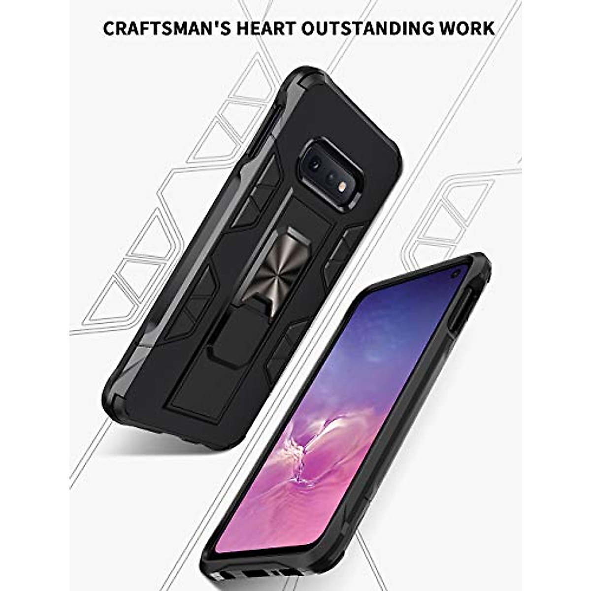 Samsung Galaxy Note 8 Case Military Grade Built-in Kickstand Case with Stand Holder Armor Heavy Duty Shockproof Cover Protective Case for Samsung Galaxy Note 8 Phone Case (Black)