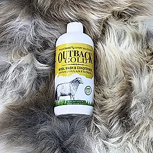 Outback Gold Wool Wash, 16 oz, Original Scent, Plant Based Laundry Detergent for Delicates, Sheepskin, Silk, Baby Items, Mild Liquid Soap with Lanolin
