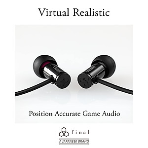 final VR1000 – Immersive 3D Live Sound Earphones for Oculus Quest with L/R Separated 3.5mm Gold-Plated Plug