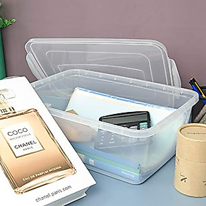 Utiao 14 Quart Plastic Storage Bins with Lid, Clear Latching Box, Set of 4