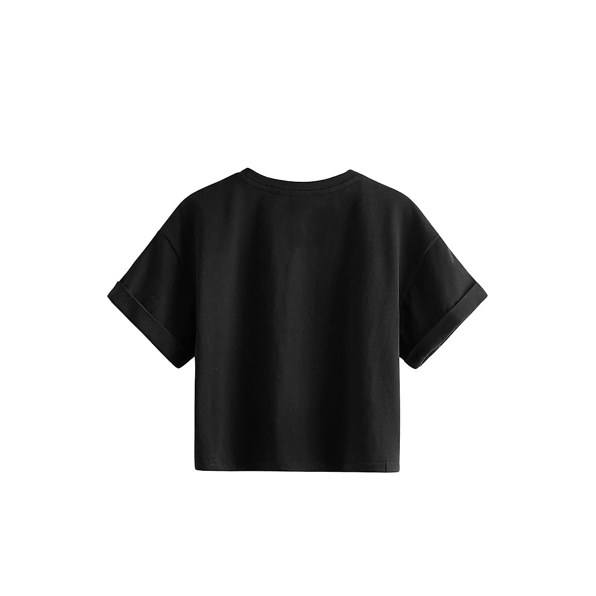 SOLY HUX Girl's Summer Letter Graphic Print Crop Tops Casual Short Sleeve T Shirt Tee Black 11-12Y