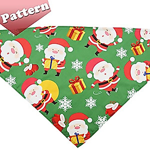 Covoroza 2 Pack Christmas Dog Bandanas Reversible Triangle Bibs Scarf Accessories X-mas for Dogs Pets Animals Red and Green