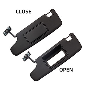 Dasbecan Black Left Driver Side Sun Visor Compatible with Jeep Wrangler JK 2007-2018 Replaces# 6CJ07DX9AA