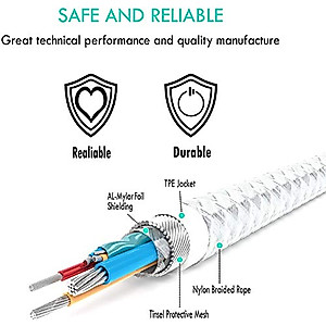 TecMad Short iPhone Charging Cable [C89 Apple MFi Certified] 90 Degree Lightning Cable, Nylon Braided Data Sync Cord for iPhone 14/13/12/11 Pro Max/XS MAX/XR/XS/X/8/7/Plus/6S/6/iPad and More - 0.65ft