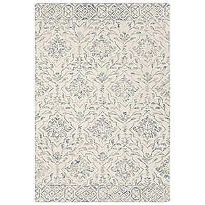 SAFAVIEH Dip Dye Collection 8' x 10' Light Blue/Ivory DDY901L Handmade Premium Wool Area Rug