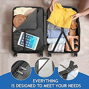 Karl home 3-Piece Luggage Set Travel Lightweight Suitcases with Rolling Wheels, TSA lock & Moulded Corner, Carry on Luggages for Business, Trip, Dark Blue (20"/24"/28")