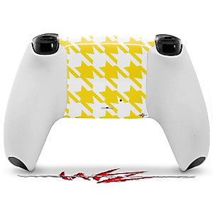 WraptorSkinz Skin Wrap compatible with Sony PS5 DualSense Controller Houndstooth Yellow (CONTROLLER NOT INCLUDED)