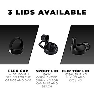 Good Life Balance Sports Water Bottle - 32oz, 3 Lids, Vacuum Insulated Stainless Steel, Keeps Liquids Hot or Cold with Double Wall Vacuum Insulated, Simple Thermo Mug, Metal Canteen, Sweat Proof