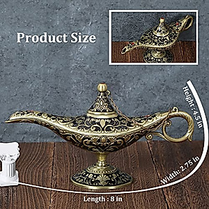 SogYupk Aladdin's Lamp, Vintage Magic Genie Lamp Wishing Lamp, Classic Arabian Stage Show Props/Themed Parties/Cake Decorating, Creative Aladdin Magic Lamp Gift for Holidays/Birthdays/Weddings (Black)