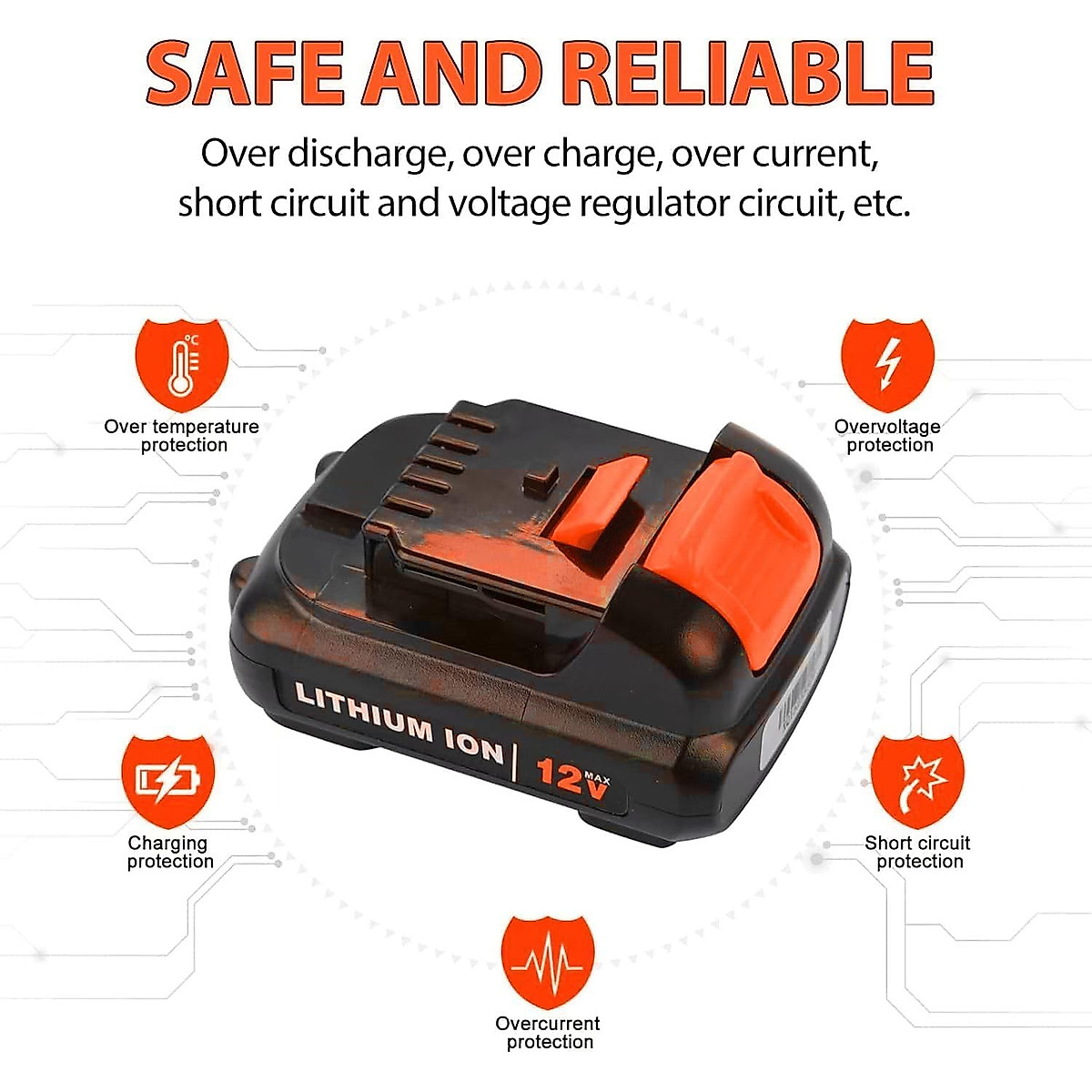 SJZNHFTOLO DCB120 12V 4.0Ah Replacement Battery for Dewalt 12V Battery DCB121 DCB123 DCB122 DCB124 DCB125 DCB127 Compatible with All Dewalt 12 Volt Max Lithium Battery(2 Pcak)