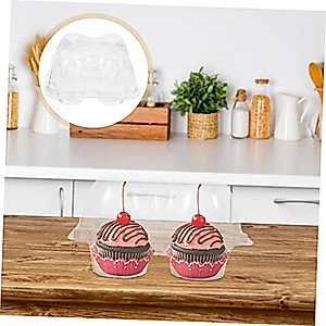 NOLITOY 30 Pcs Four Piece Cake Box Cupcake Carrier Muffin Gifts Carriers Cupcake Transport Container Plastic Food Containers Egg Tart Container The Pet Clamshell Household Dessert