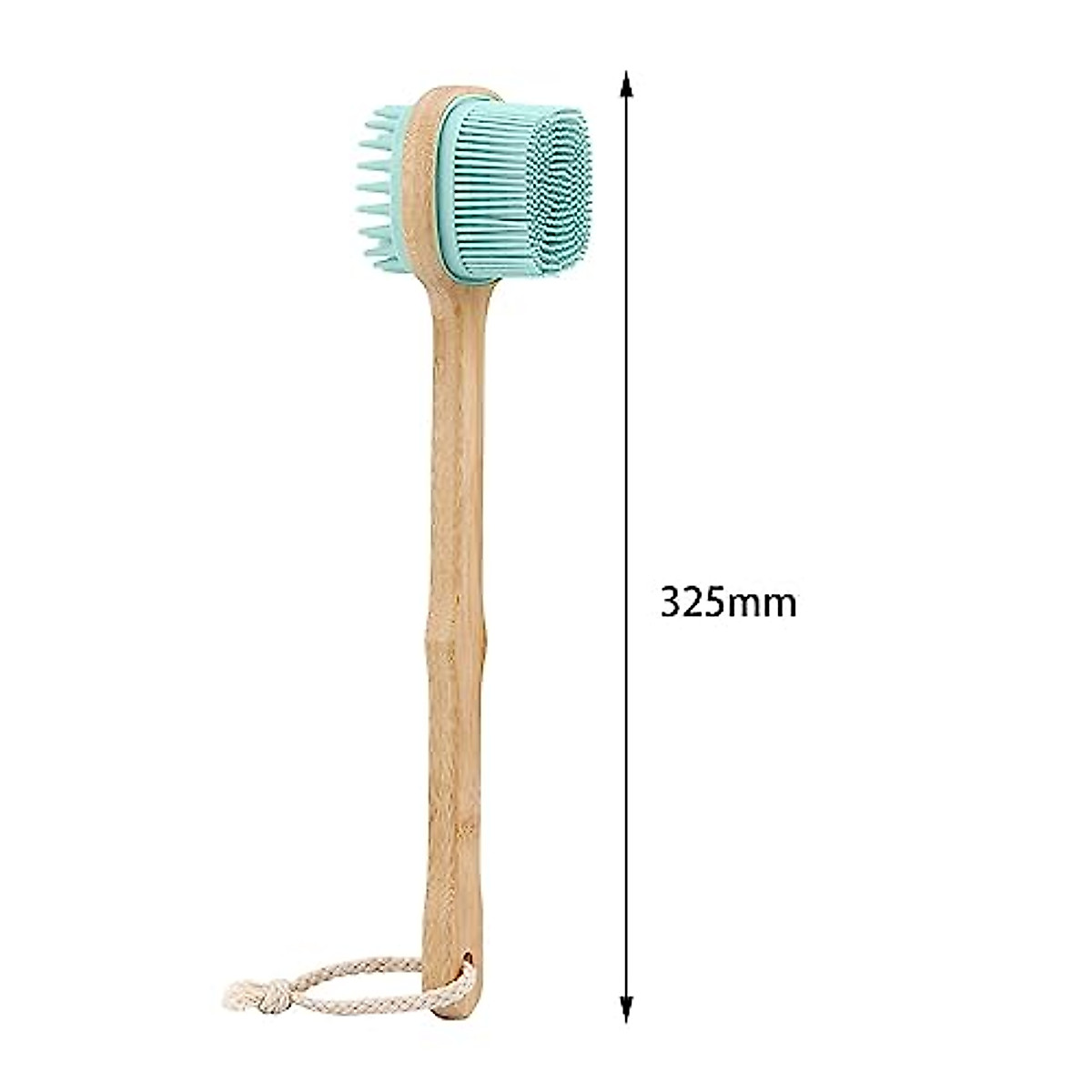 Kokiya Shower Brush Back Scrubber,Dual Sided Long Handle Back Scrubber,Bath for Body Shower, Blue, 32.5cmx7.1cm