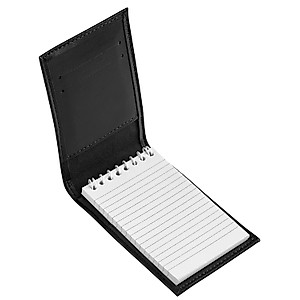 Black Leather Pocket Notepad Holder for 3x5 Inch Memo Pad Holder D and K Police Pocket Notebook, 1 3x5 Inch Lined Notepad Included