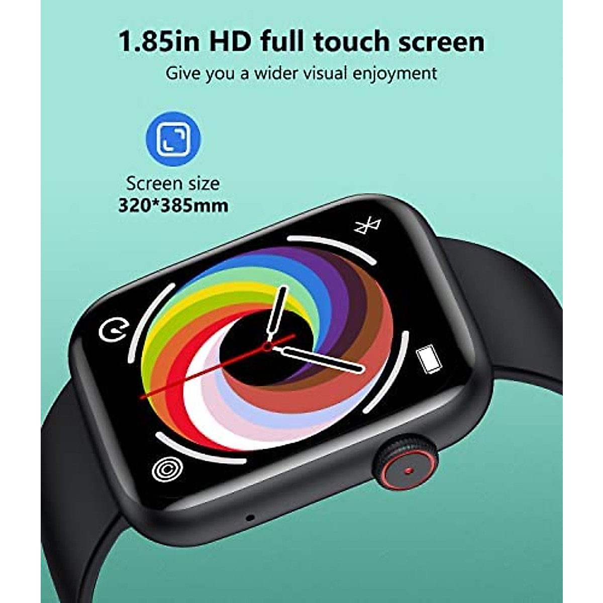 Smart Watch for Men Women with Bluetooth Call Answer/Dail,1.85'' HD Full Touch Screen Fitness Tracker, Smartwatch with Heart Rate Blood Oxygen Blood Pressure Sleep Monitor for Android and iPhone