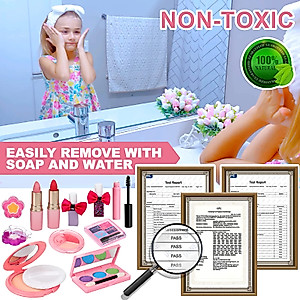 Kids Makeup Kit for Girls, Real Washable Makeup Toy for Little Girl Princess Play Make Up Birthday Gift Toy for Toddler Kid Girls Children Age 4 5 6 7 8 9 10 Year Old