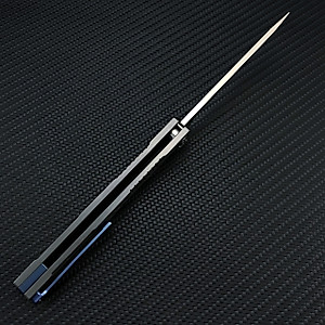 Edc Slim Small Flipper Folding Pocket Knife For Men Ceo, Steel Handle And Frame Lock With Clip, 7Cr13Mov Plain Tanto Edge Blade