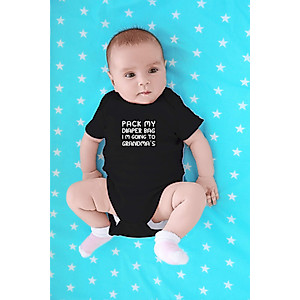 CBTwear Pack My Diaper Bag, I'm Going To Grandma's House Baby Bodysuit - Cute Newborn Unisex Clothing (Newborn, Black)
