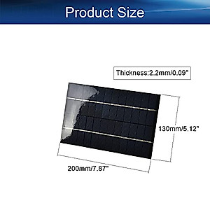 Heyiarbeit 1 Pcs 12V 4.2W Small Polysilicon Epoxy Resin DIY Solar Panel Module 130mm x 200mm/5.12" x 7.87" for Cell Charger