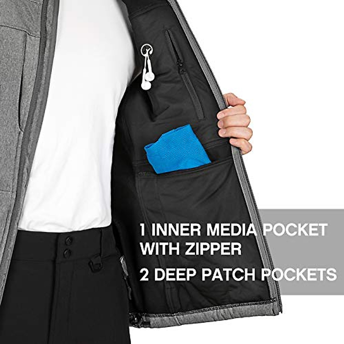 Outdoor Ventures Men's Running Vest Outerwear, Lightweight Windproof Fleece-Lined Softshell Sleeveless Jacket for Golf