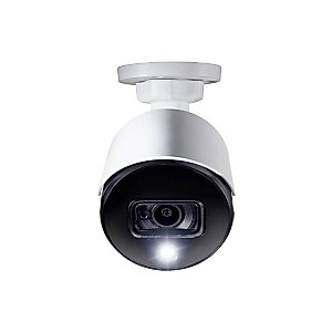 Lorex C881DA 4K Ultra HD Analog Active Deterrence Security Bullet Camera with Color Night Vision, 135ft IR NV, IP67, Works with D841, D861, D862, D871B, LHV5100, Camera Only, White, 4PK(M.Refurbished)