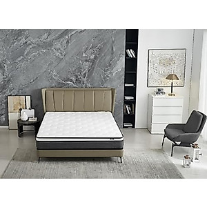 Container Furniture Direct Hybrid 10 Inch Twin Mattress in a Box, Pillow Top Bed Cushion with Breathable and Hypoallergenic Design, Medium Firm for Lumbar Support