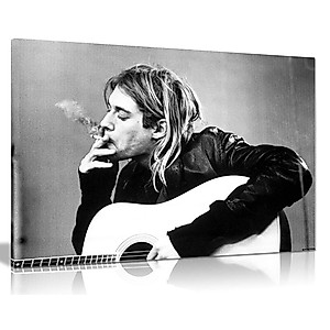 Kurt Cobain Nirvana Smoking Canvas Wall Art Picture Print (18x12in)