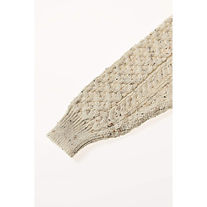 Aran Crafts Irish Soft Cable Knitted Wool Crew Neck Unisex Sweater (C1347-LARGE-FLK)