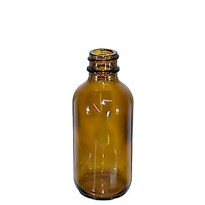 (Pack of 80) 2 oz. Amber Boston Round with Graduated Black Glass Dropper