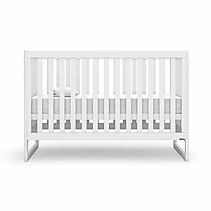 dadada Baby’s 3-in-1 Austin Convertible Crib - Newborn Essentials Baby Bed Fits Standard Crib Mattress - Adjustable Bed Base - White
