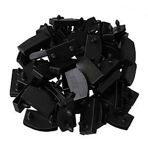 RDEXP 50Pcs Plastic Bed Slat End Caps Holders Replacement for Holding and Securing 5.4x0.9cm Wooden Slats Bed Base Black