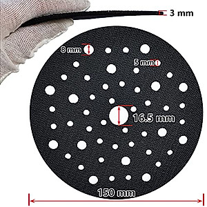 6 inch 53 Holes Premium Hook and Loop Pad Saver for Random Orbital Sanders notably extends the backing pad´s lifetime,Multi Hole Pad Protector (1 Pack)